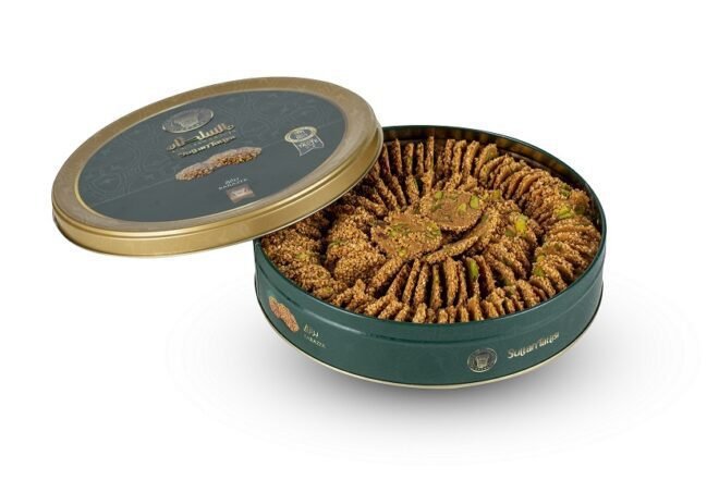 SESAME COOKIES (Barazek) – (Metal Box) 500g – Alsultan Sweets